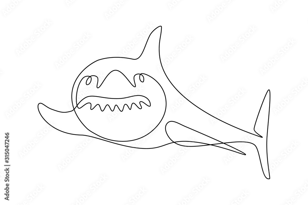 How To Draw A Funny Cartoon Shark