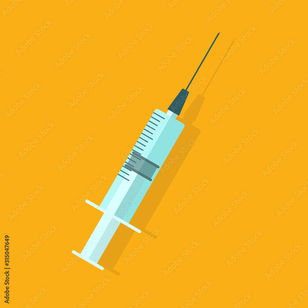 Syringe. Empty syringe vector illustration, flat cartoon medical ...