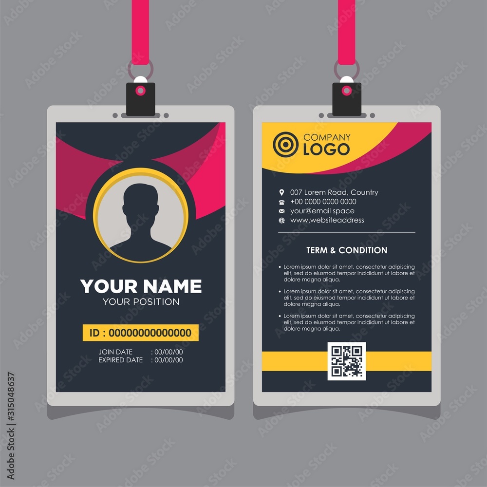 Professional Abstract Modern Id Card Design Template Vector Image with ...