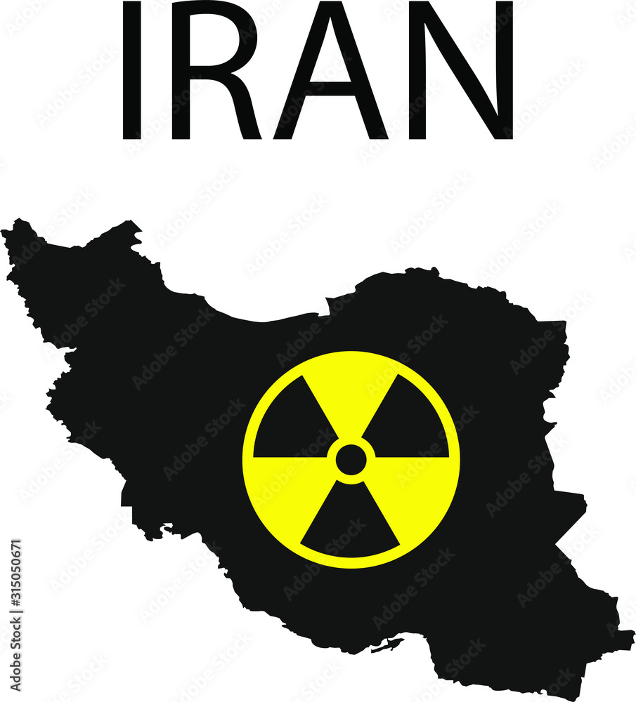Iran and nuclear power - Iranian country and symbol of atomic radiation ...
