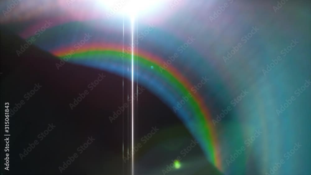 Lens flare light and bright glow over black background. Abstract ...