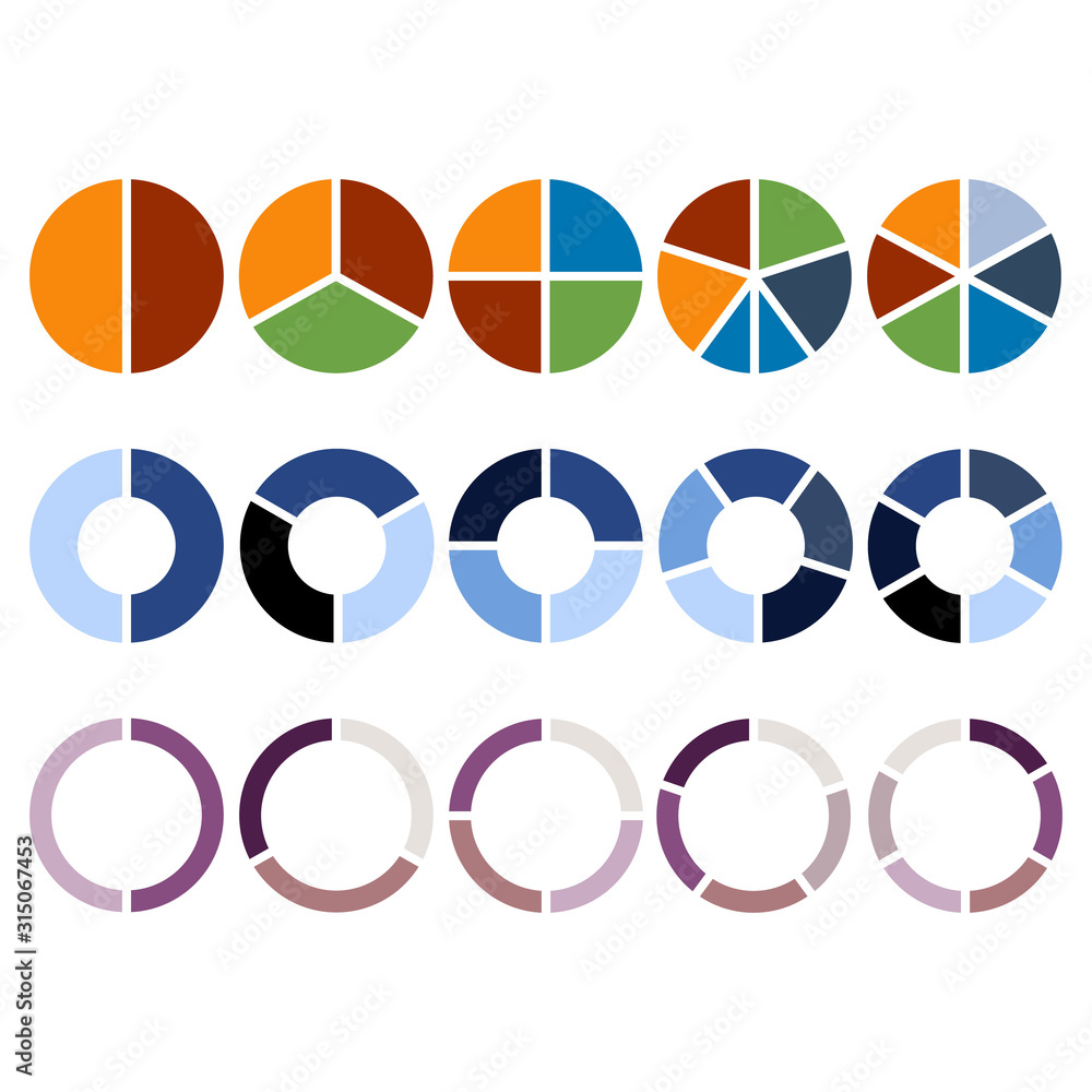 Circle icons for infographic, business presentation. Pie chart set ...