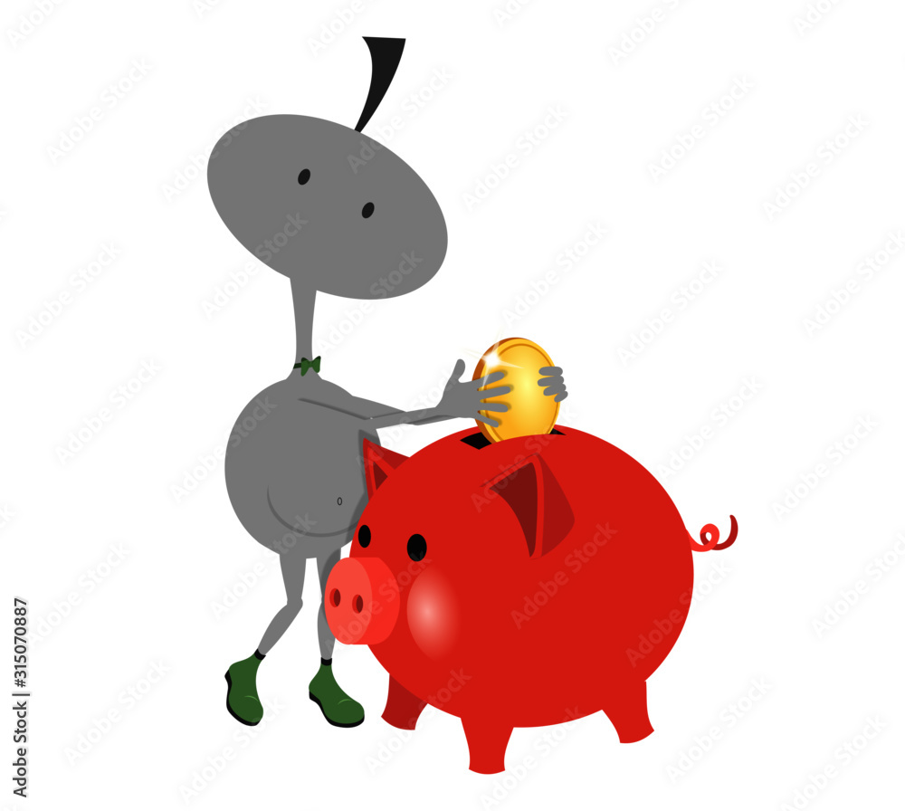 icona risparmio con omino stilizzato Stock Vector | Adobe Stock