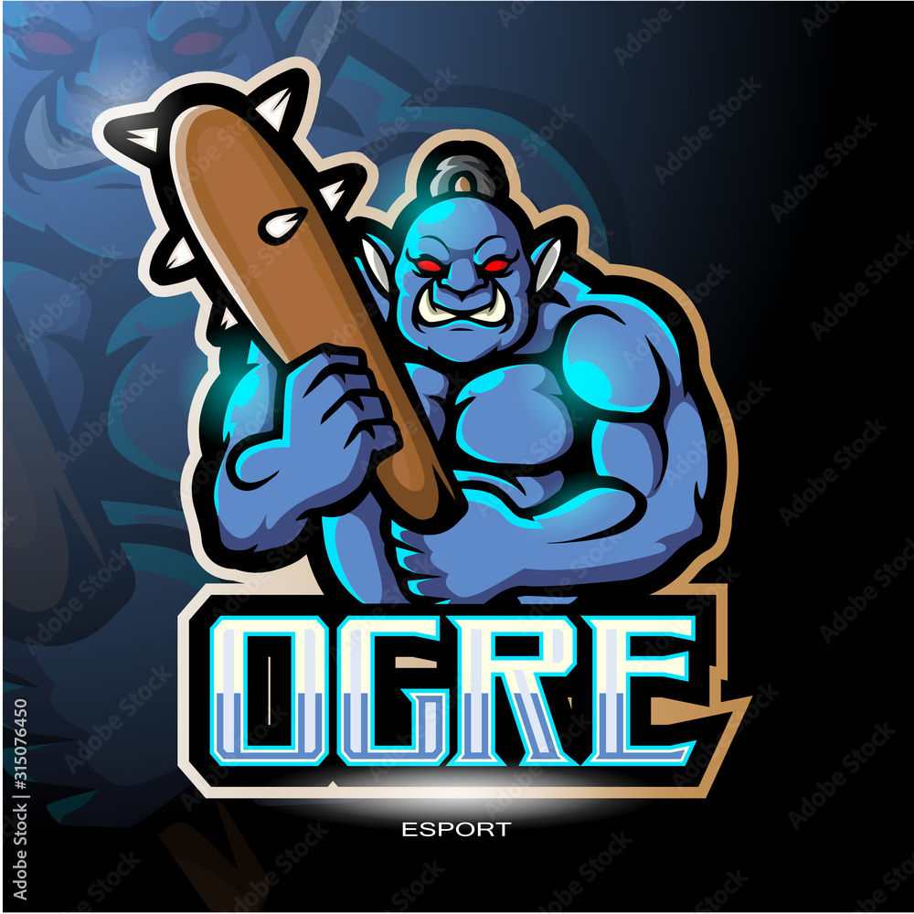 Ogre mascot logo for electronic sport gaming logo Stock Vector | Adobe ...