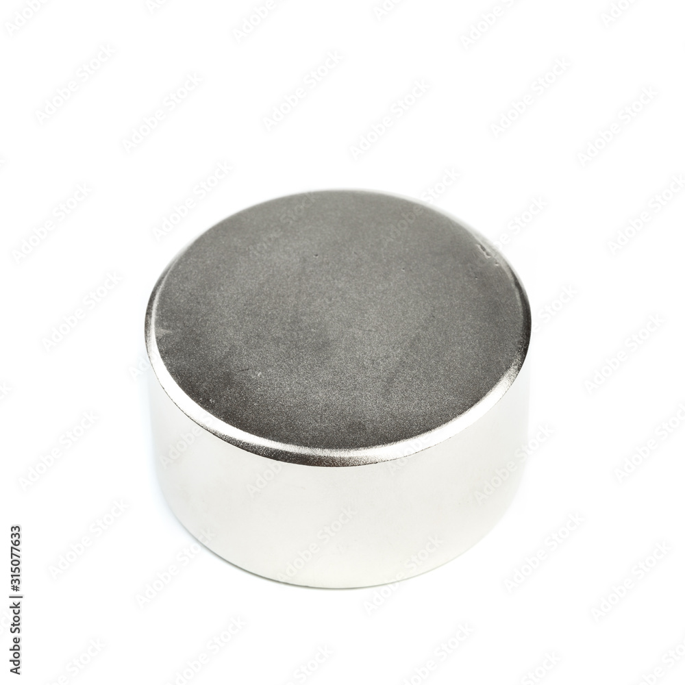 Neodymium magnet on white background isolated - Image Stock Photo ...