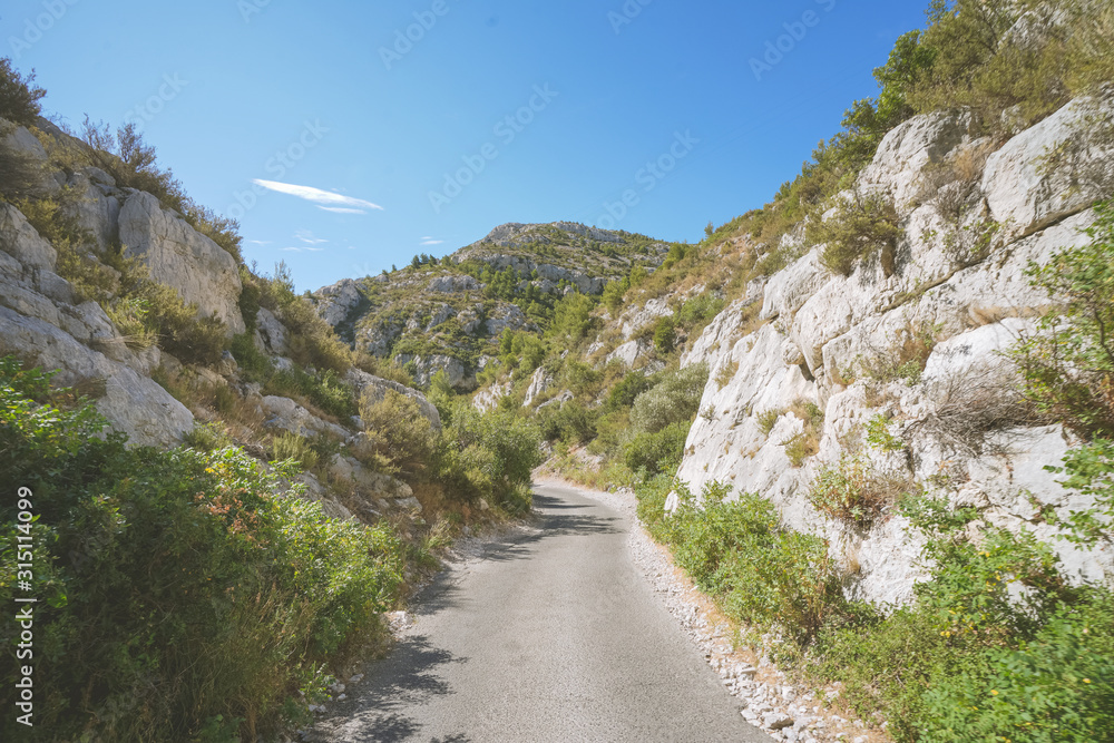 The pathway to the national park of the Calanques of Marseille ...