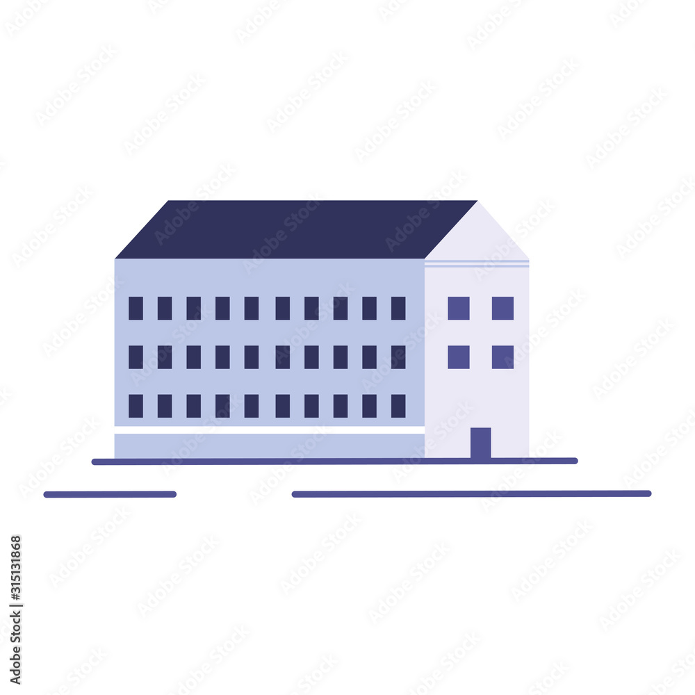 school building on white background Stock Vector | Adobe Stock