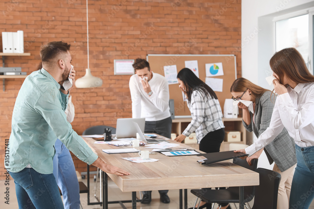 Evacuation of people from burning office building Stock Photo | Adobe Stock