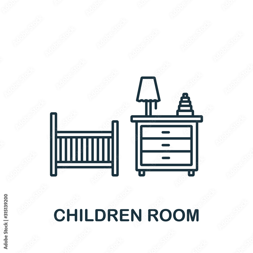 Children Room icon from interior collection. Simple line element ...
