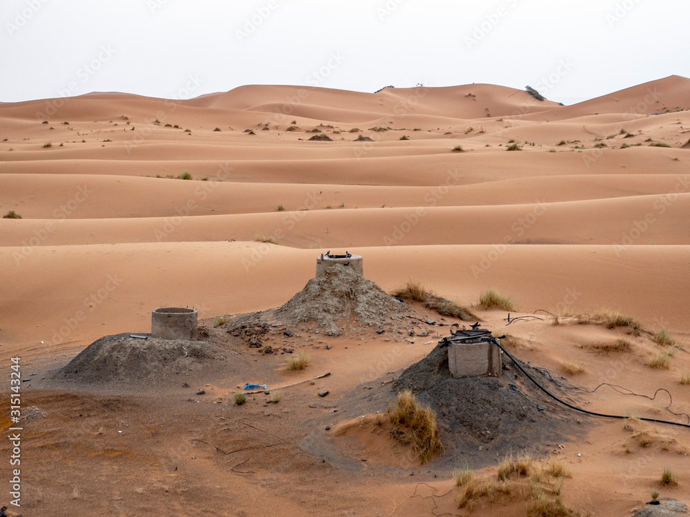 pozos de agua en el desierto foto de Stock | Adobe Stock