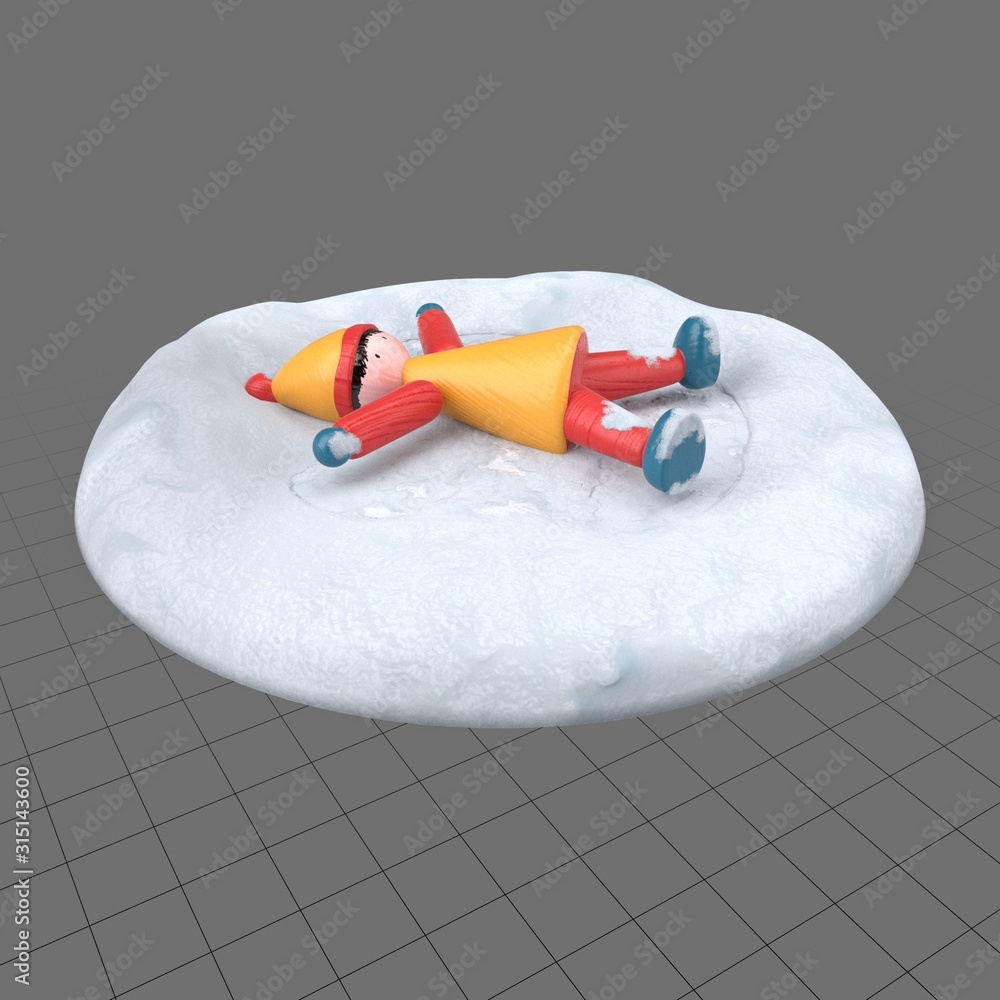 Snow angel figurine Stock 3D asset | Adobe Stock