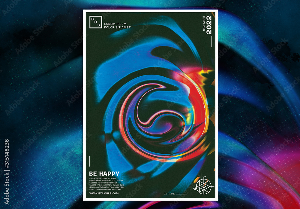 Abstract Colorful Liquify Background Poster Design Layout Stock テンプレート ...