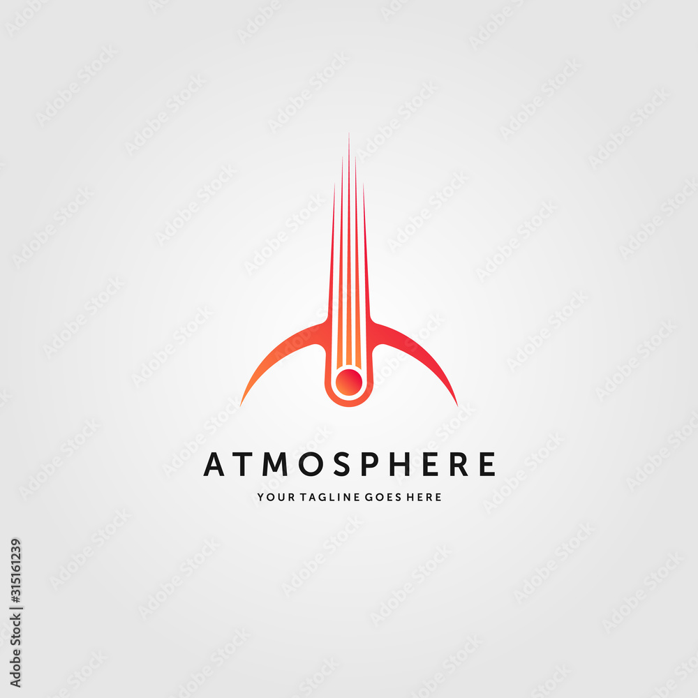 comet crashed atmosphere logo meteor impact vector emblem illustration ...