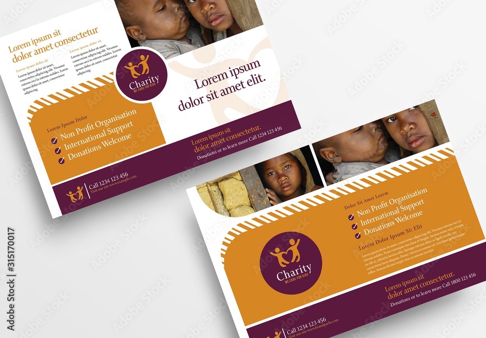 Dark Red and Orange Flyer Layout Stock Template | Adobe Stock