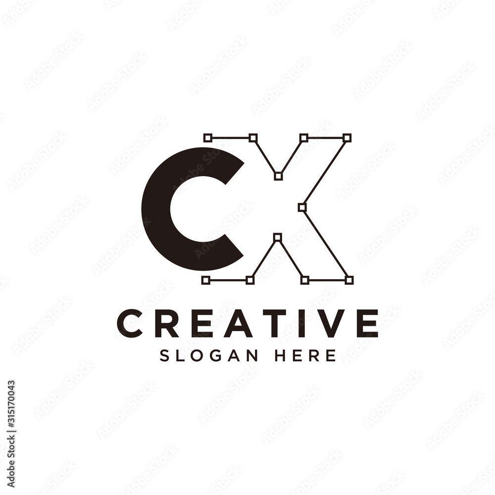 Initial CX logo design with curved line - vector Stock Vector | Adobe Stock