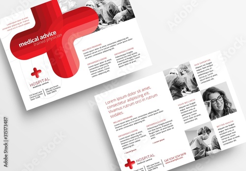 Medical Hospital Flyer Layout with Cross Element Stock Template | Adobe ...