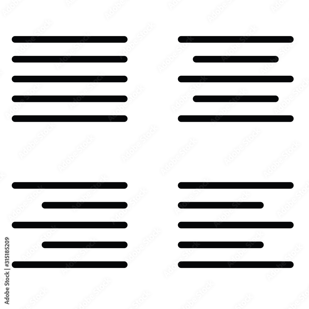 text positions icon. Text edit icon set. alignment-page, text ...