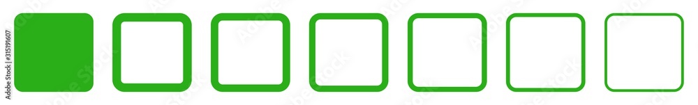 Square Icon Green Eco | Round Squares | Foursquare Symbol | Frame Logo ...