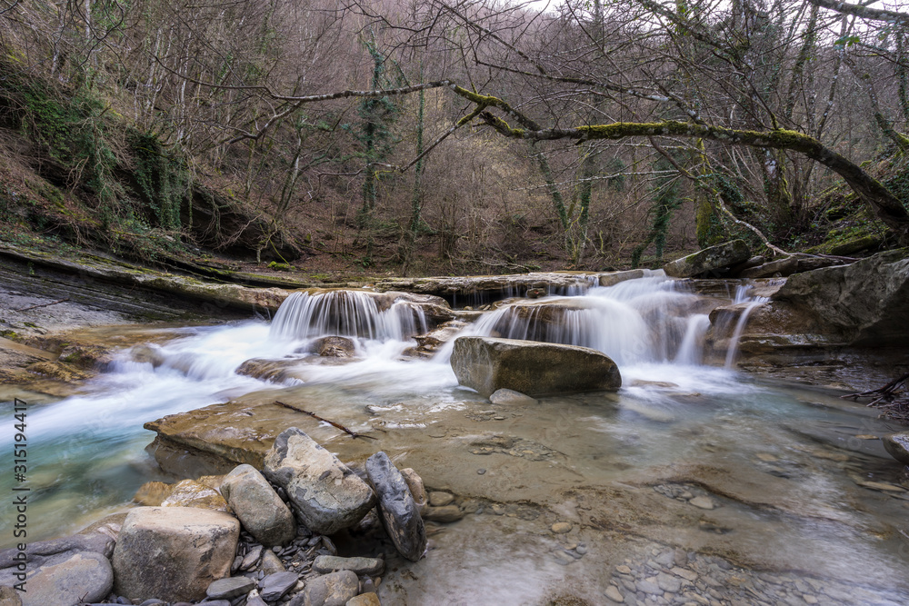 Acquacheta river in the italian national park of Casentino forests ...