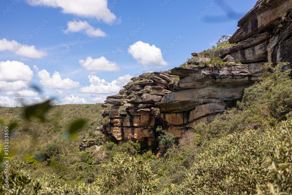 Huge plateau with sticking out rock formations in the Andorinhas ...