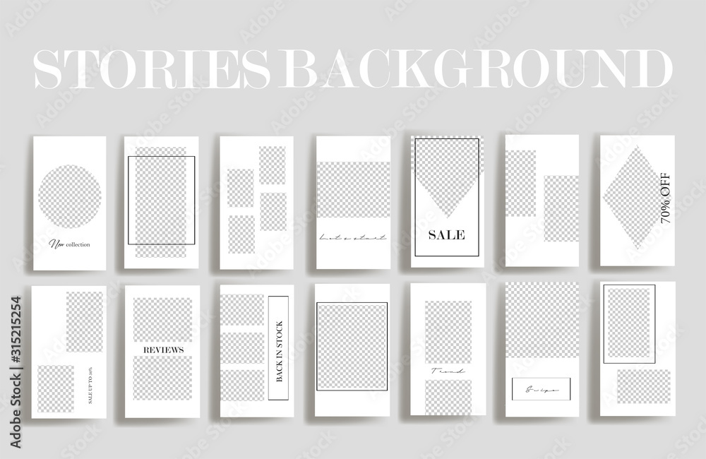 Instagram Stories frame templates. Vector background. Mockup for social ...