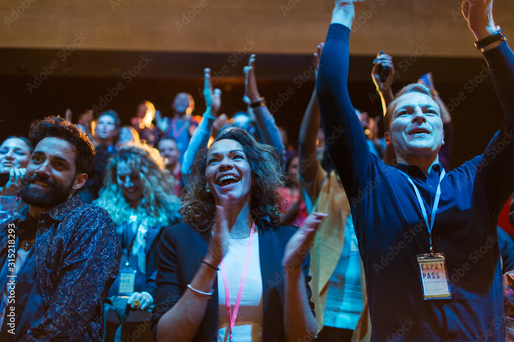 Enthusiastic audience clapping and cheering Stock Photo | Adobe Stock Enthusiastic audience clapping and cheering Stock Photo | Adobe Stock