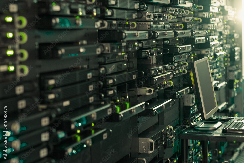 Computer and server room rack panel Stock Photo | Adobe Stock