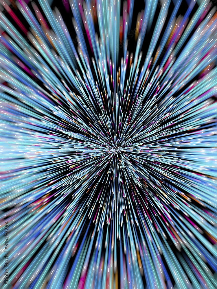 Particle rays, artwork Stock Photo | Adobe Stock