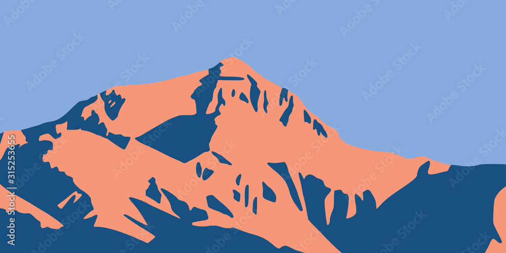 Vector drawing of Mount Everest Stock Vector | Adobe Stock