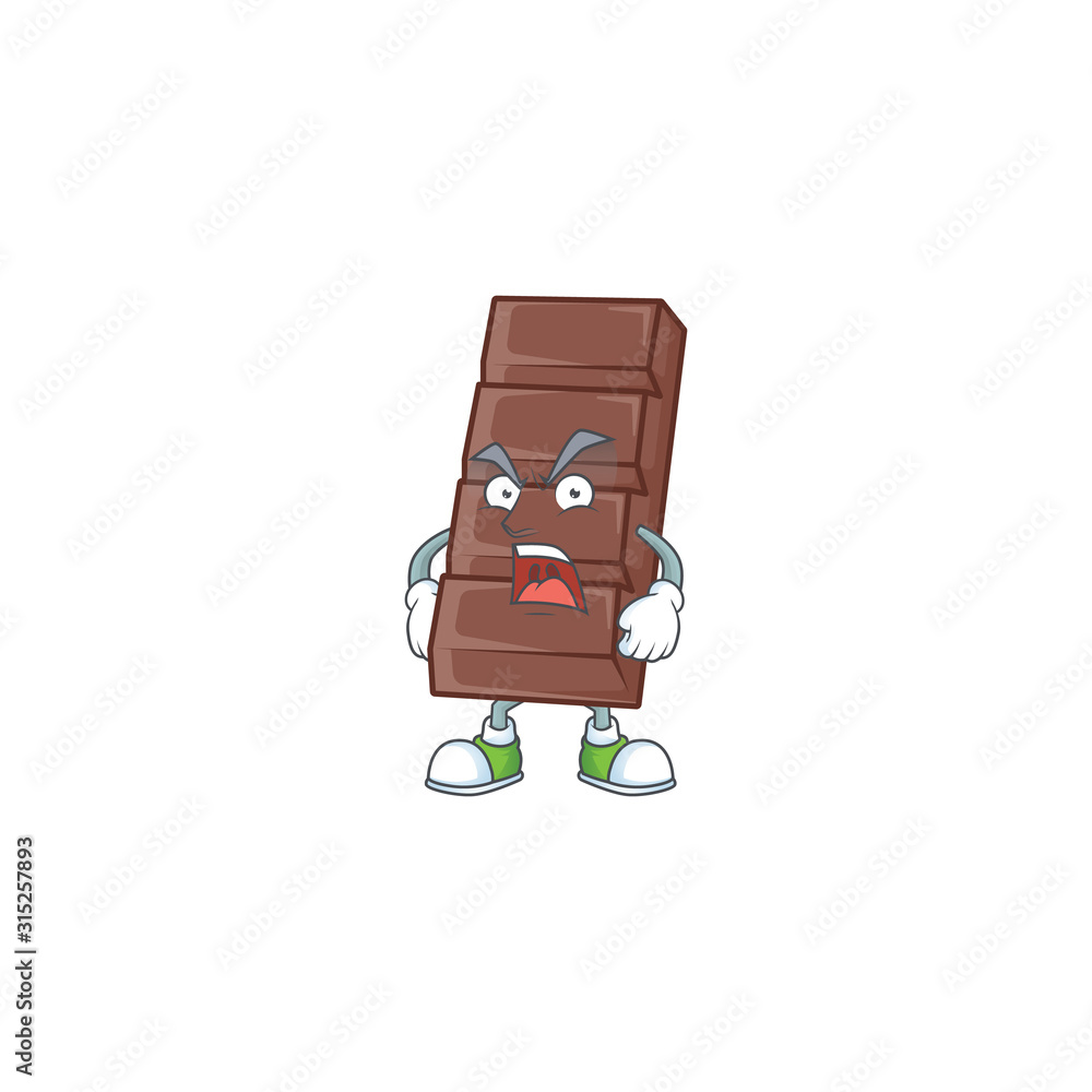 Chocolate bar cartoon character design having angry face Stock Vector ...