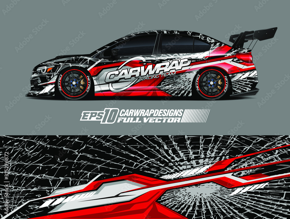 Car wrap design vector. Graphic abstract stripe racing background ...