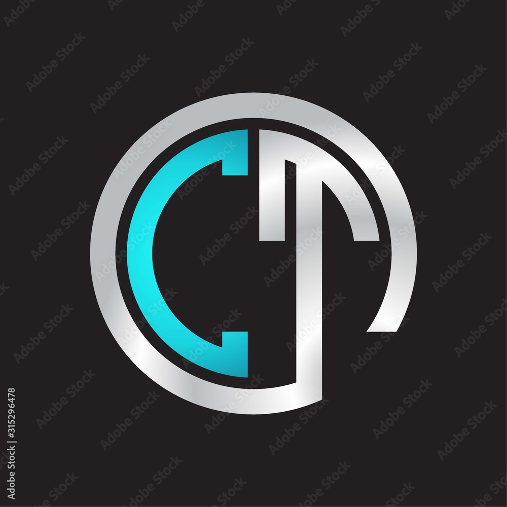 CT Initial logo linked circle monogram Stock Vector | Adobe Stock