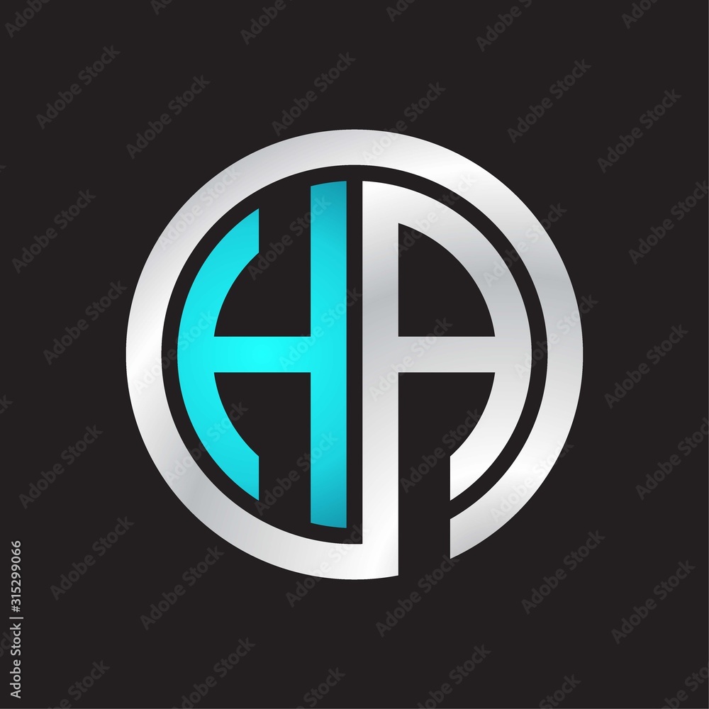 HA Initial logo linked circle monogram Stock Vector | Adobe Stock