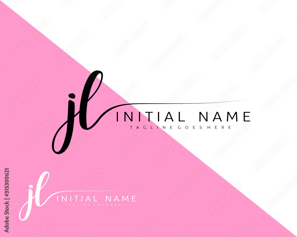 J L JL Initial handwriting logo vector. Hand lettering for designs ...