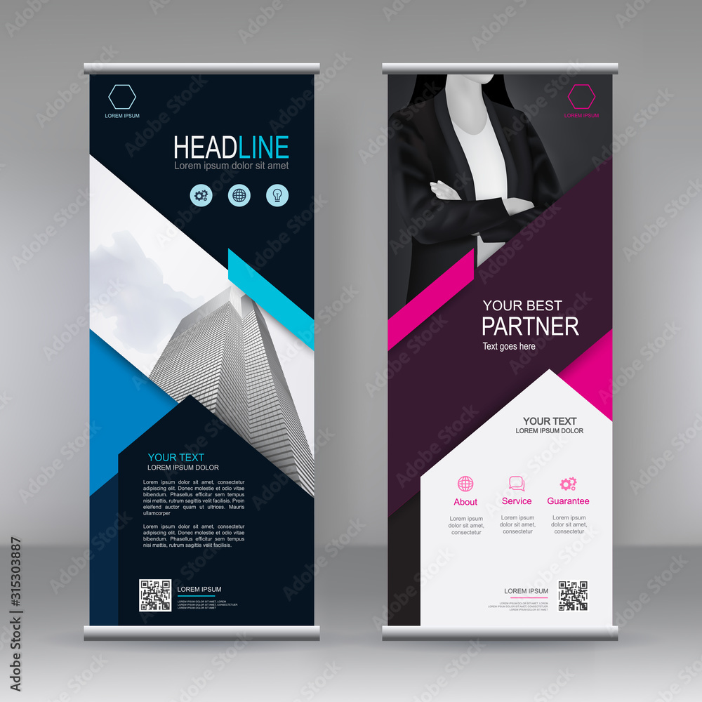 Vertical banner stand template design. can use for brochure flyer ...