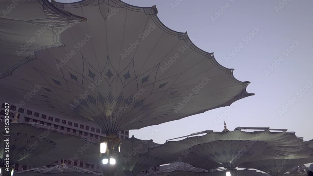 Vidéo Stock A fast forwarded footage of giant canopies open up during ...