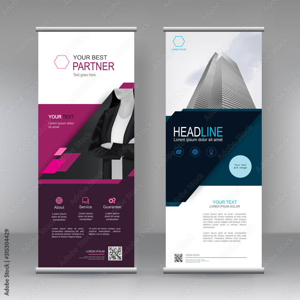 Vertical banner stand template design. can use for brochure flyer ...