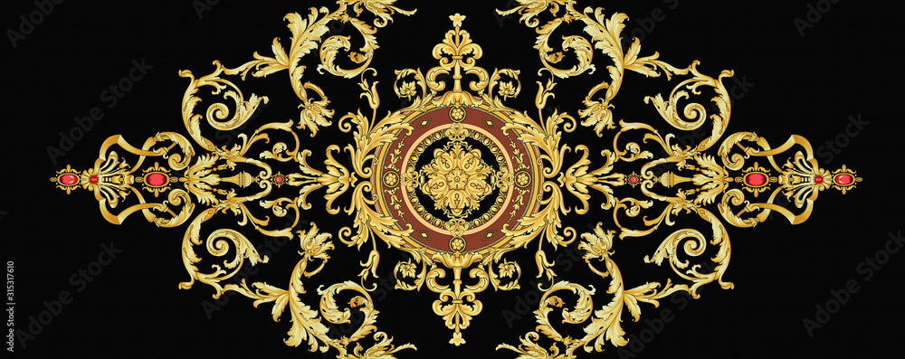 Exquisite baroque design, rococo design, suitable for textile clothing ...