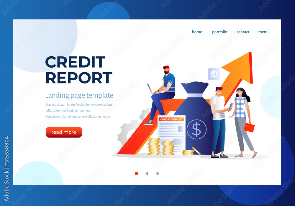 Credit report vector illustration concept, people analysis calculate ...