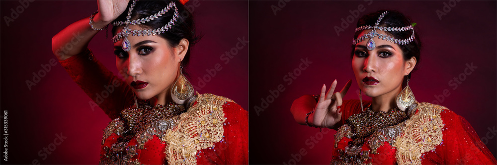 Indian beauty face big eyes with perfect wedding Stock Photo | Adobe Stock