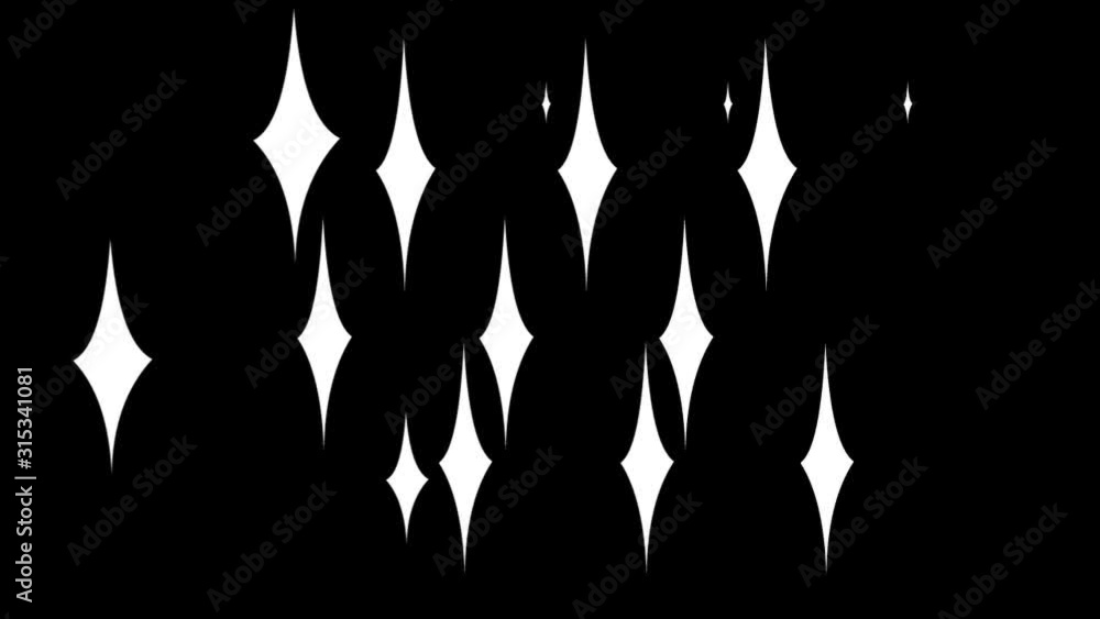 2d animation white stars. Hand drawn space and galaxy. Pre-rendered ...