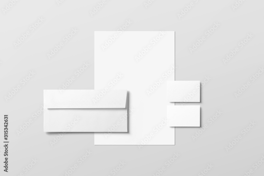 Blank stationery template isolated on white background. Envelope ...