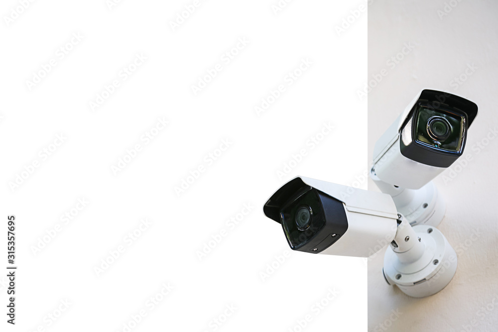 CCTV security cameras isolated on white background with clipping path ...