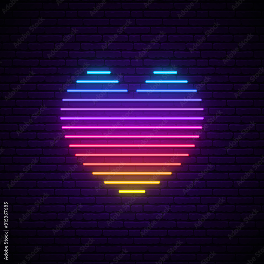 Neon Rainbow Heart