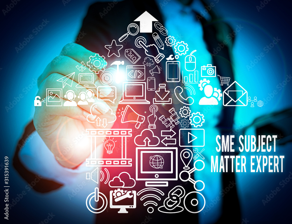 Writing note showing Sme Subject Matter Expert. Business concept for ...