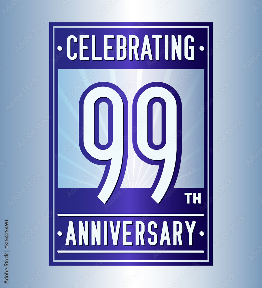 99 years logo design template. Anniversary vector and illustration ...