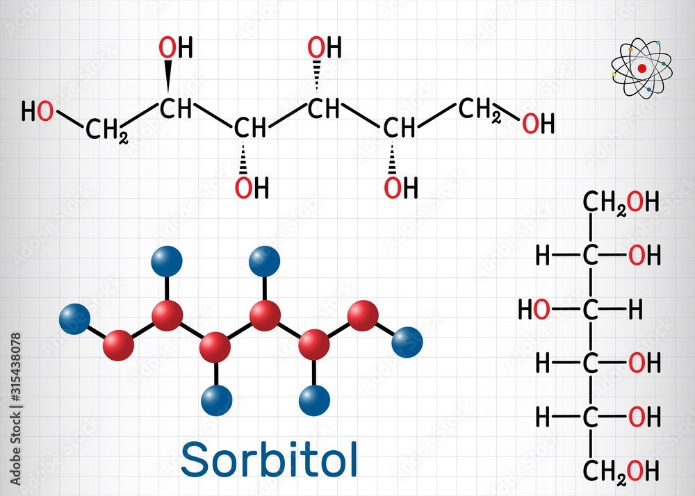 Sorbitol Glucitol Molecule It Is Polyhydric Alcohol With A Sweet sorbitol-glucitol-molecule-it-is-polyhydric-alcohol-with-a-sweet