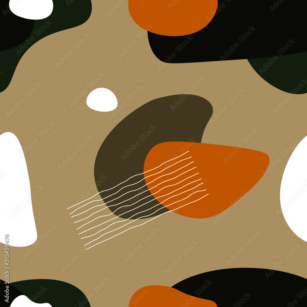 Geometric seamless pattern. Abstract endless background with green blob ...