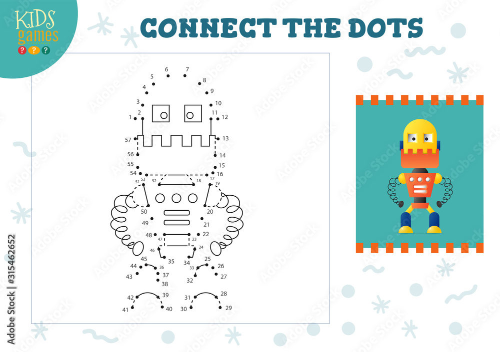 Connect the dots kids game vector illustration Stock Vector | Adobe Stock
