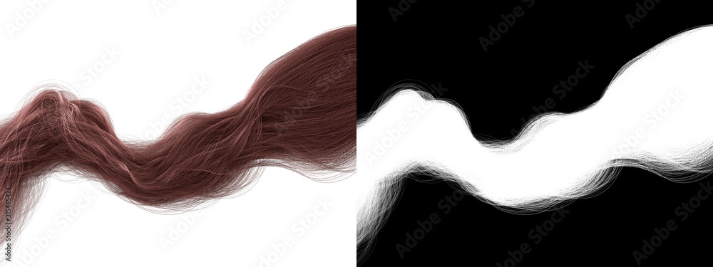 Brown Hair Texture - Perfect Long Curls with Alpha Mask - Healthy Lock ...